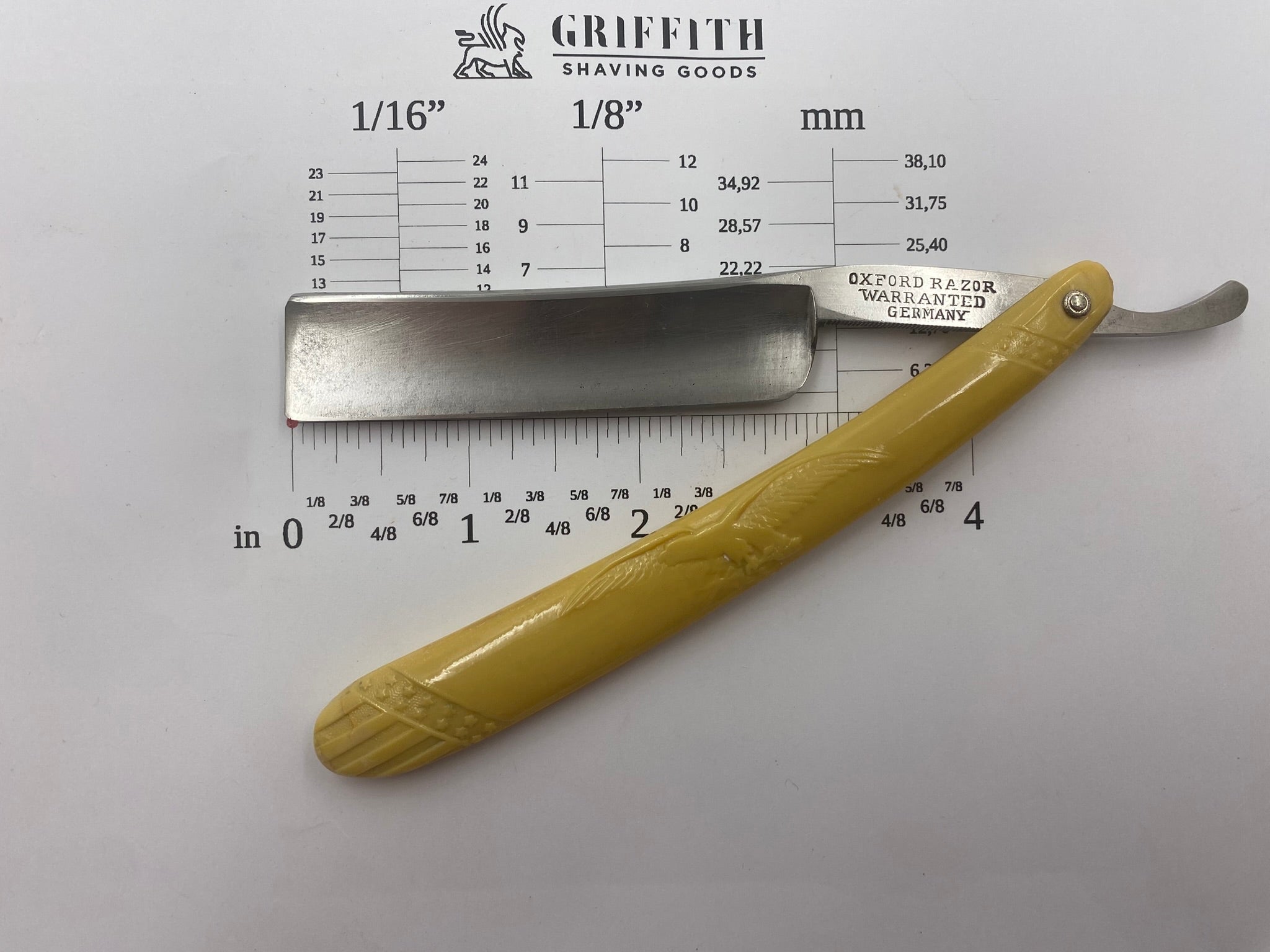 Vintage Oxford Razor Fancy Patriotic Scales Razor for Restoration